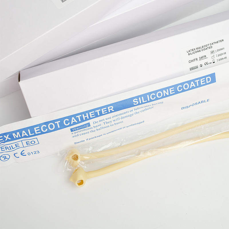 Malecot Catheter - Disposable Silicone Coated for Medical Use