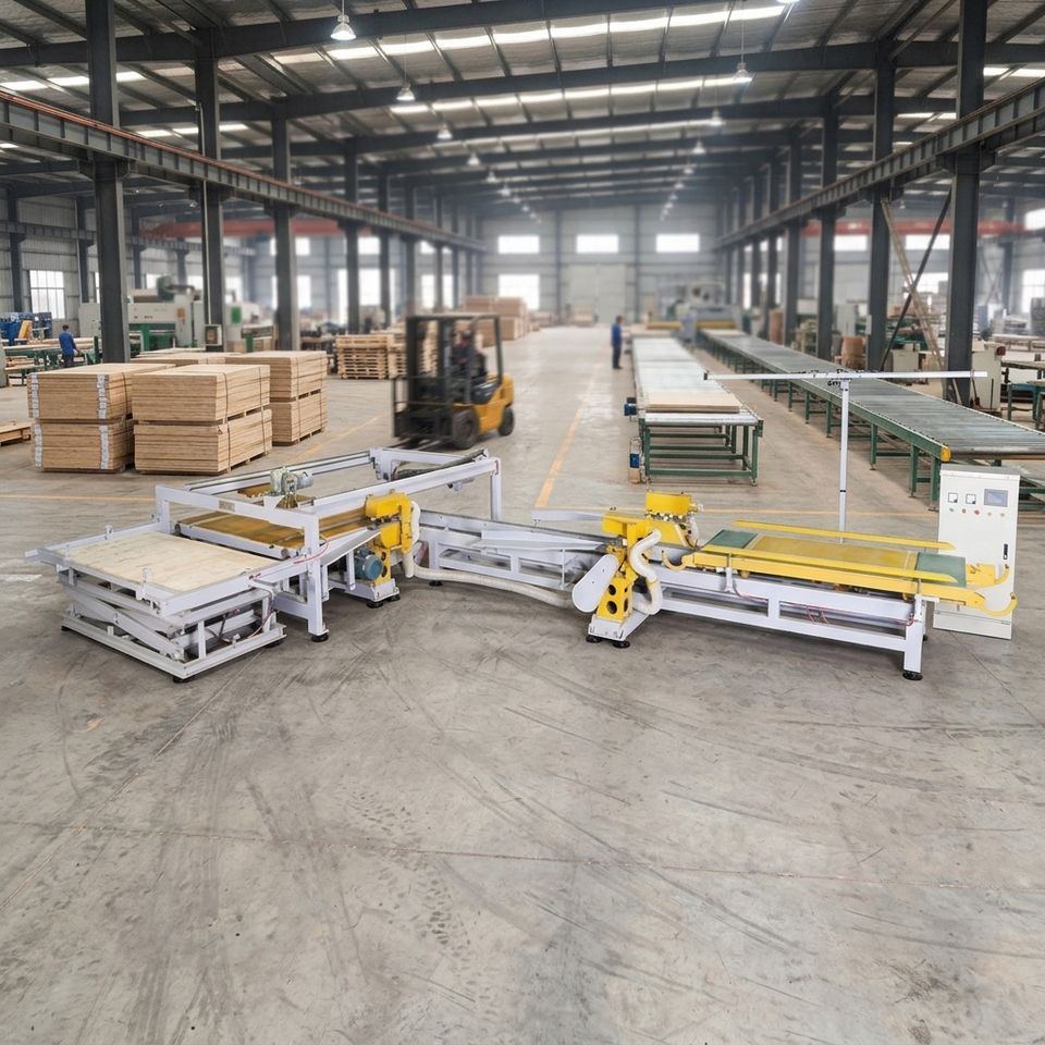 Automatic Plywood Double Edge Trimming Saw Machine with Loader and ...