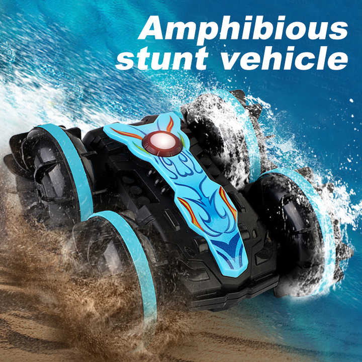 Amphibious RC Stunt Vehicle 2.4GHz 6-Channel Control Double-Sided ...