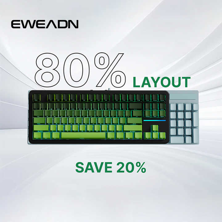 EWEADN X87 87-Keys Tri-Mode Wireless RGB Mechanical Keyboard 75% ...