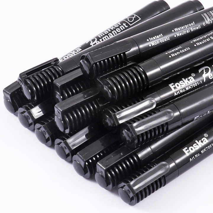 Foska No Bleeding Permanent Pens Blue Red Green Black 4mm Fine Tip and ...