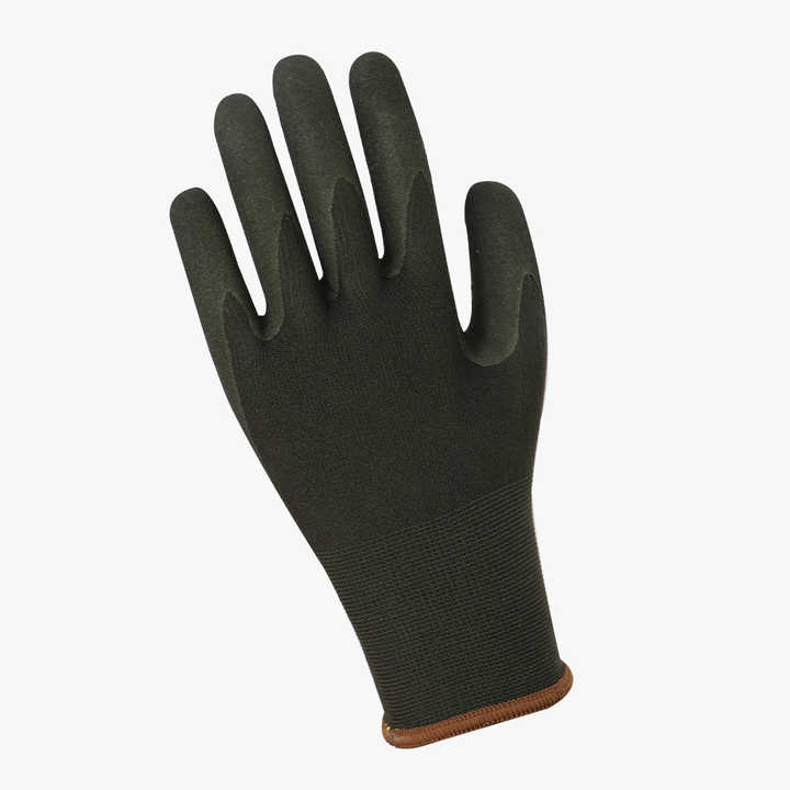 15 Gauge Black Nylon Spandex Liner Anti Slip Work Glove Non-slip Palm 15 G Sandy Nitrile Coated ...