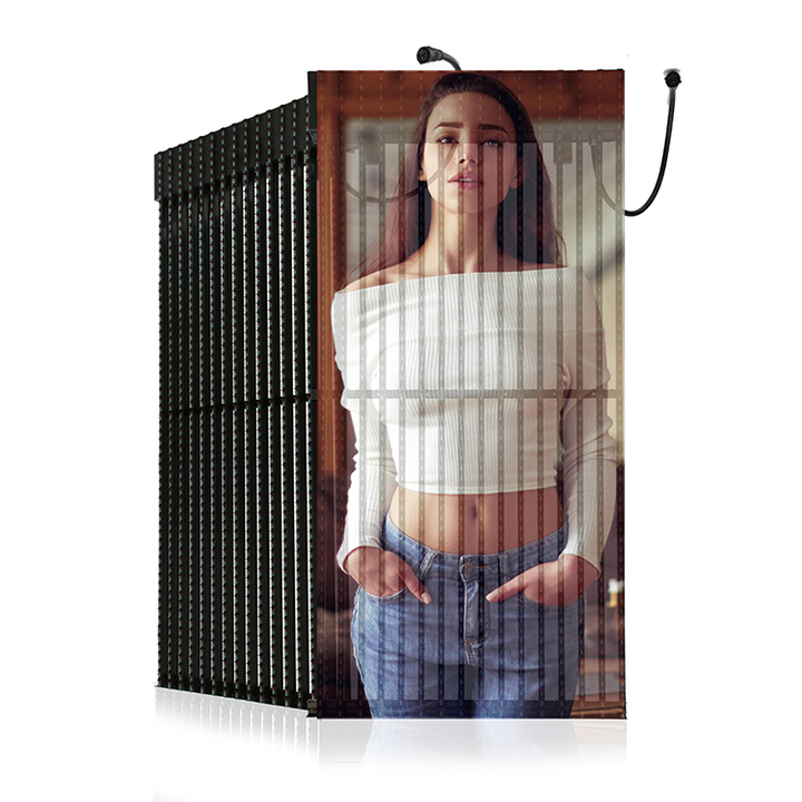 3D Stage Led Glass Mesh Screen Curtain Outdoor Window Digital Signage ...