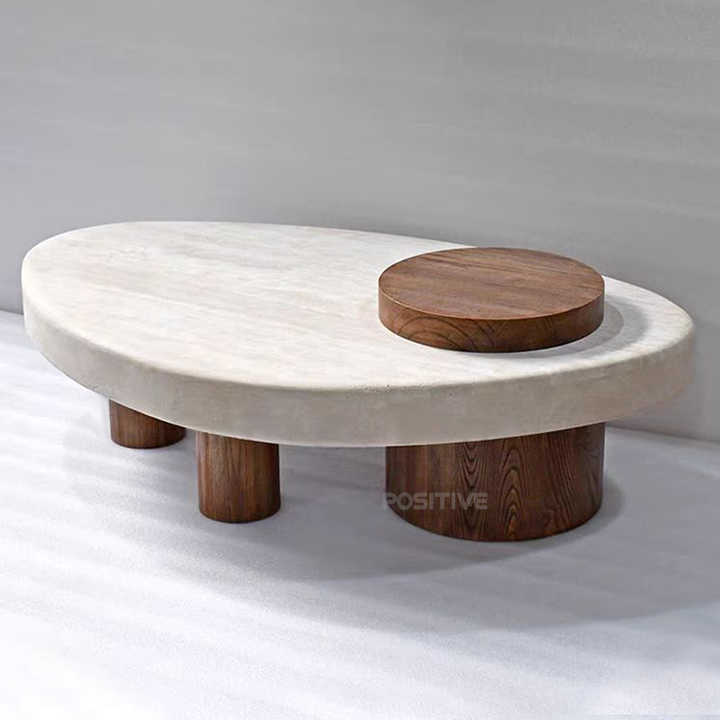 Wabi-sabi Pebble-Shaped Coffee Table - Durable & Stylish
