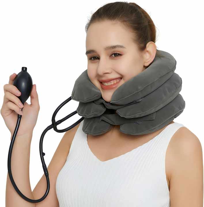 Adjustable Inflatable Neck Stretcher Cervical Traction Device for Pain ...