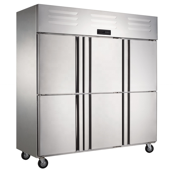Six Door Upright Freezer Vertical Industrial Fridge Commercial ...