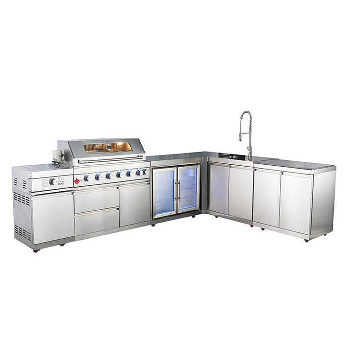 Full Set Commercial Outdoor Kitchen Cabinet Bbq 6 Burners Stainless ...
