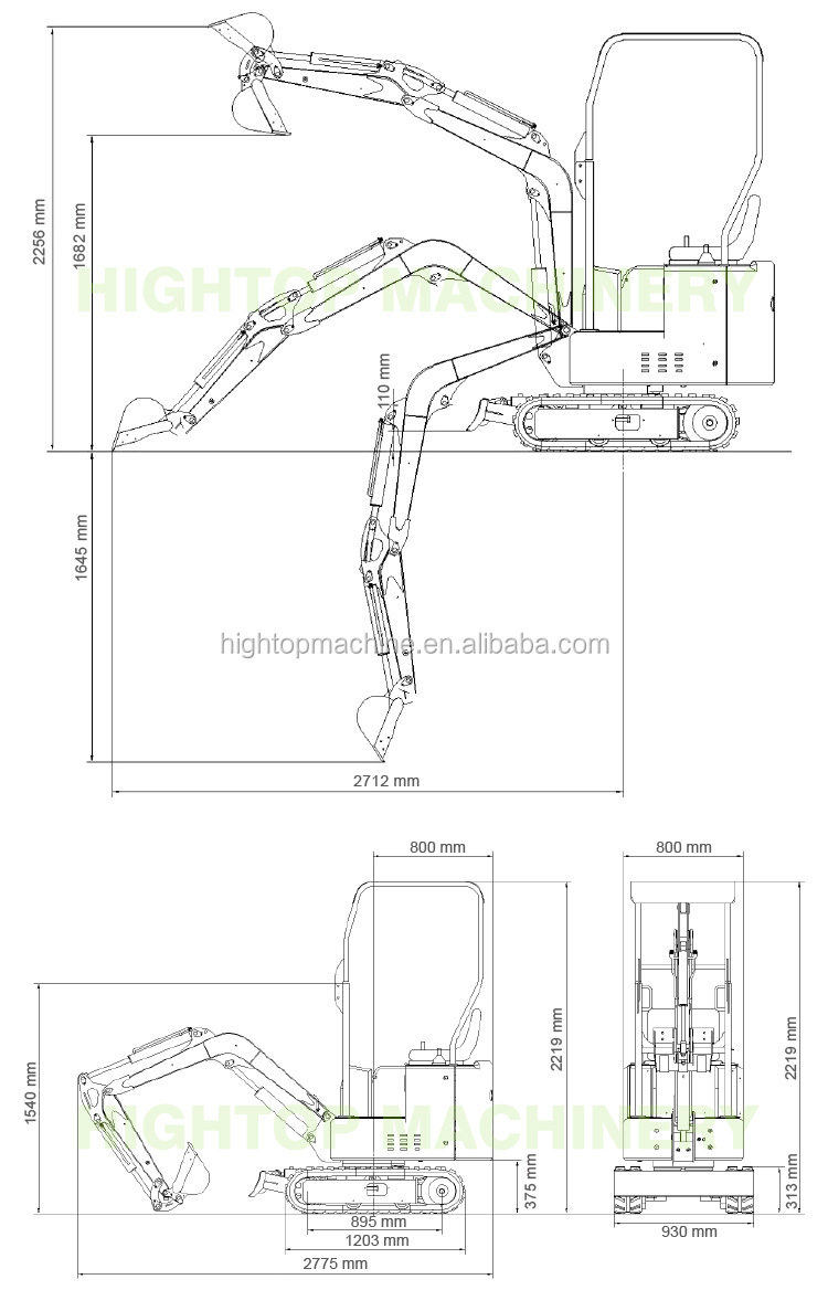 1 ton agriculture crawler mini digger and excavator with optional ...