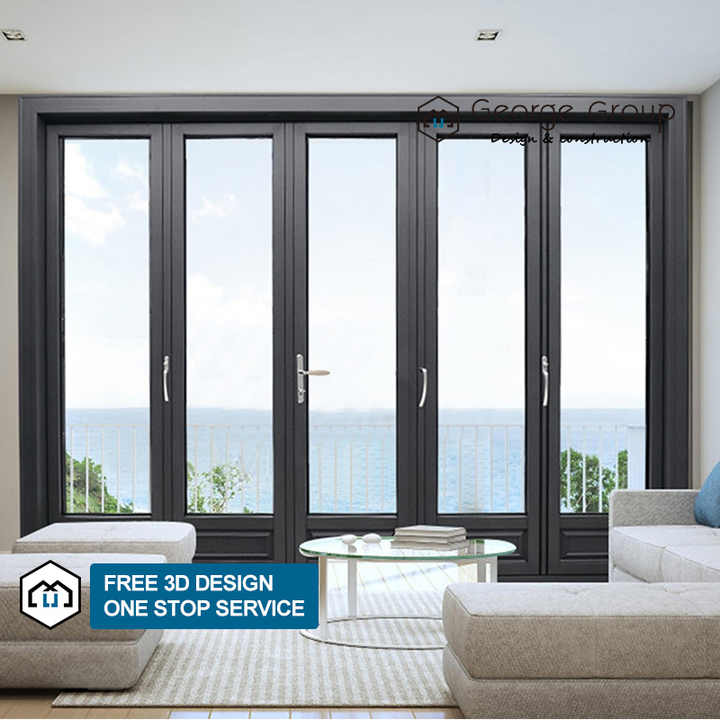 George group Waterproof Exterior Aluminum Tempered Glass Bifold Doors ...
