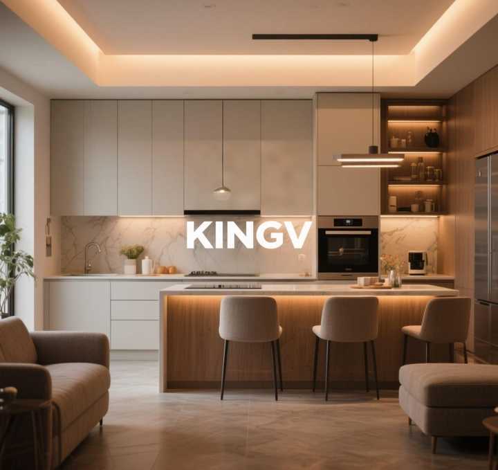 KINGV Modern Minimalist Open Shelving Kitchen| Alibaba.com