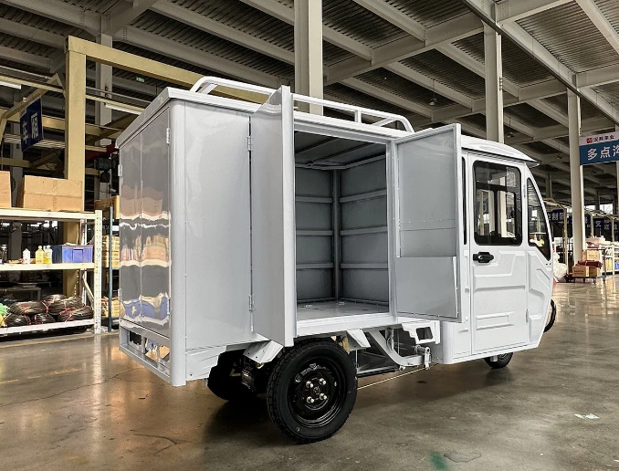 60V Three-Wheel Electric Cargo Tricycle Large Steel Cargo Box Express ...