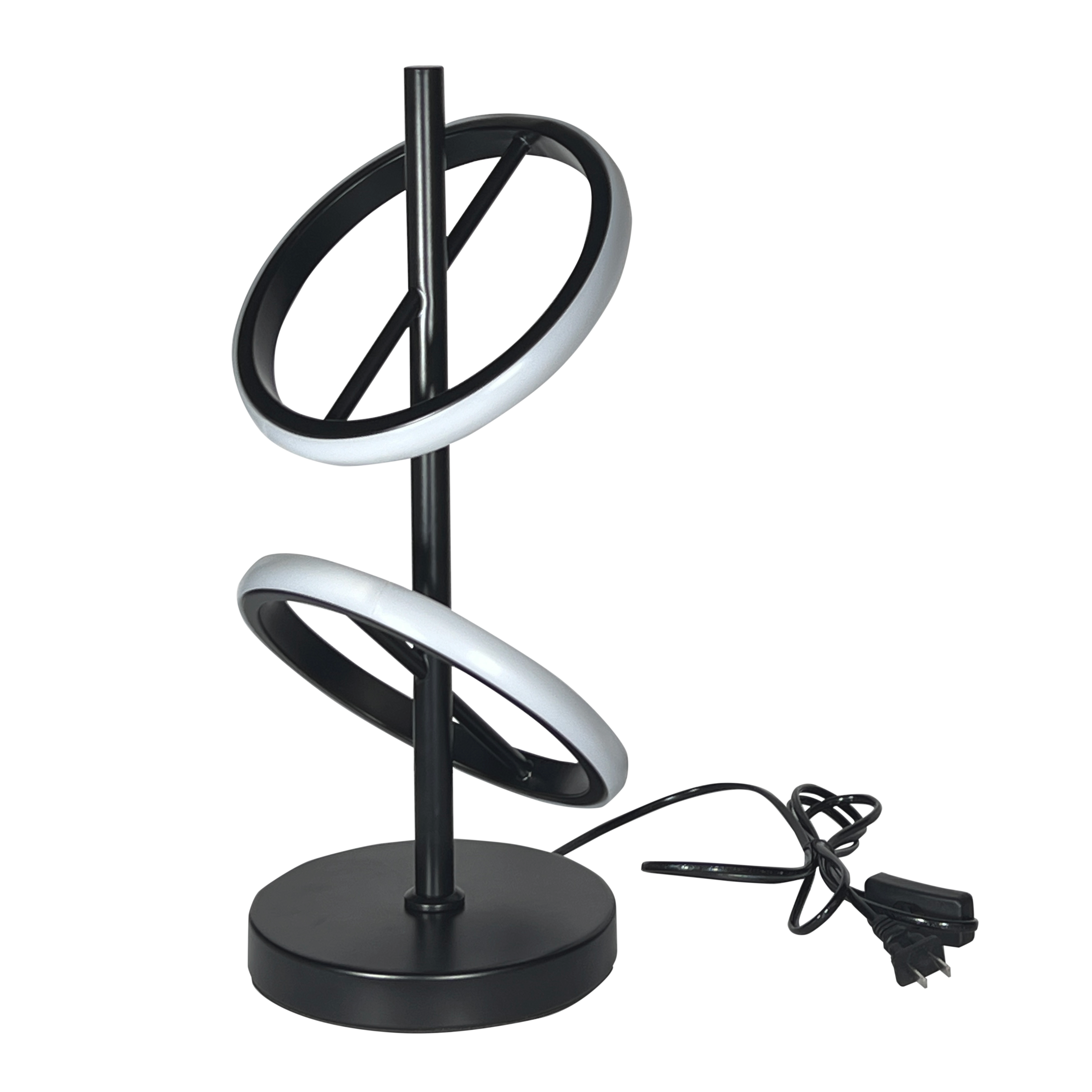 Modern 24W LED Table Lamp Novel Sand Black Finish Round Shade Made of ...