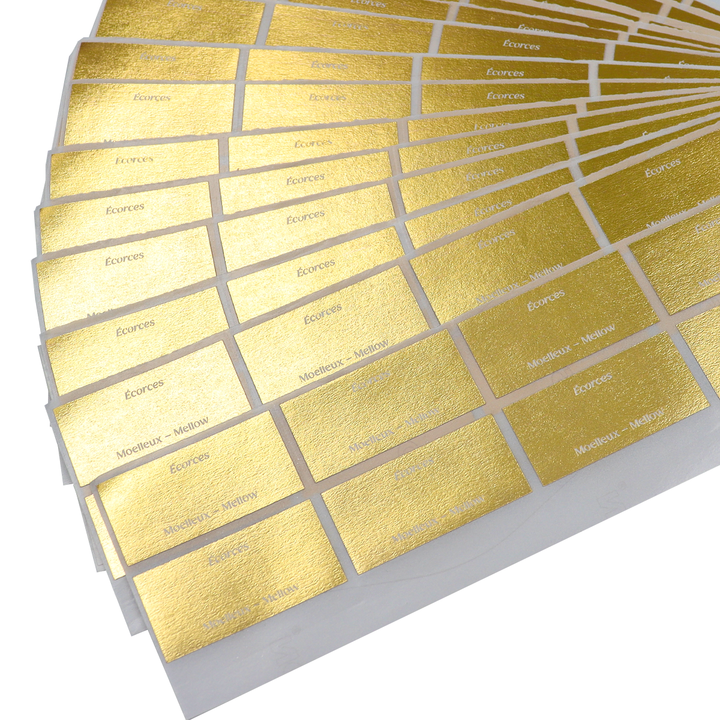 Custom Brand ECO Sticker Sheet - Gold Foil Stamp Silver Metallic Labels