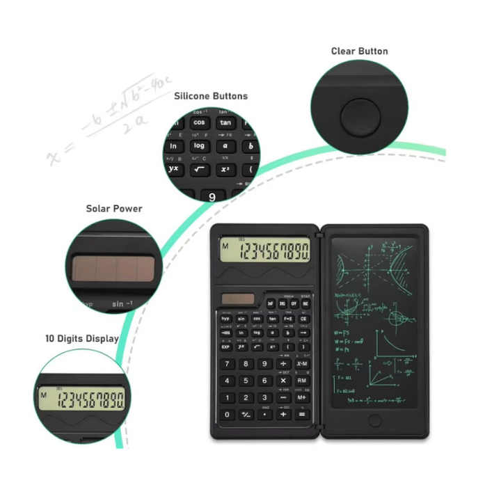 2-in-1 Portable Solar Student Calculator with Writing Board ...