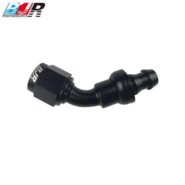 BJR Performance Black Aluminum AN6 AN8 AN10 Fuel Fittings 45 Degree ...