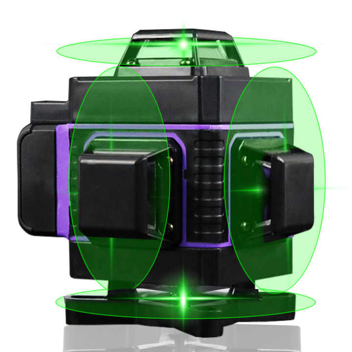 Nivel láser 4D, herramienta de nivelación 4D de 16 líneas, luz verde, nivelado automático, 360 ...