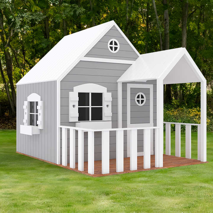 New Design White Prefab Kids Wooden Play Wood House| Alibaba.com