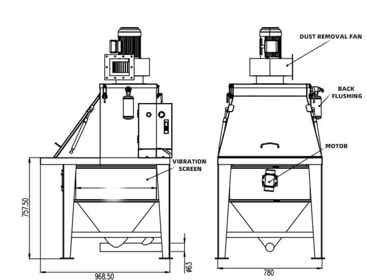 Sanitary Bag Dump Station Food Grade With Dust Collection Chemical ...