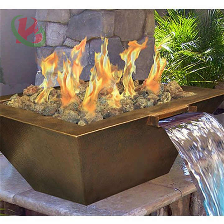 Fire Pit Pool Fountain Waterfall Corten Steel Fire Pit and Water Bowl ...
