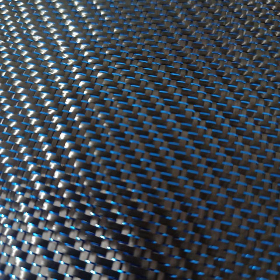 Best Quality 3k Carbon Aramid Fiber Hybrid Fabric Blue Carbon Fibre Cloth Reflection Carbon ...