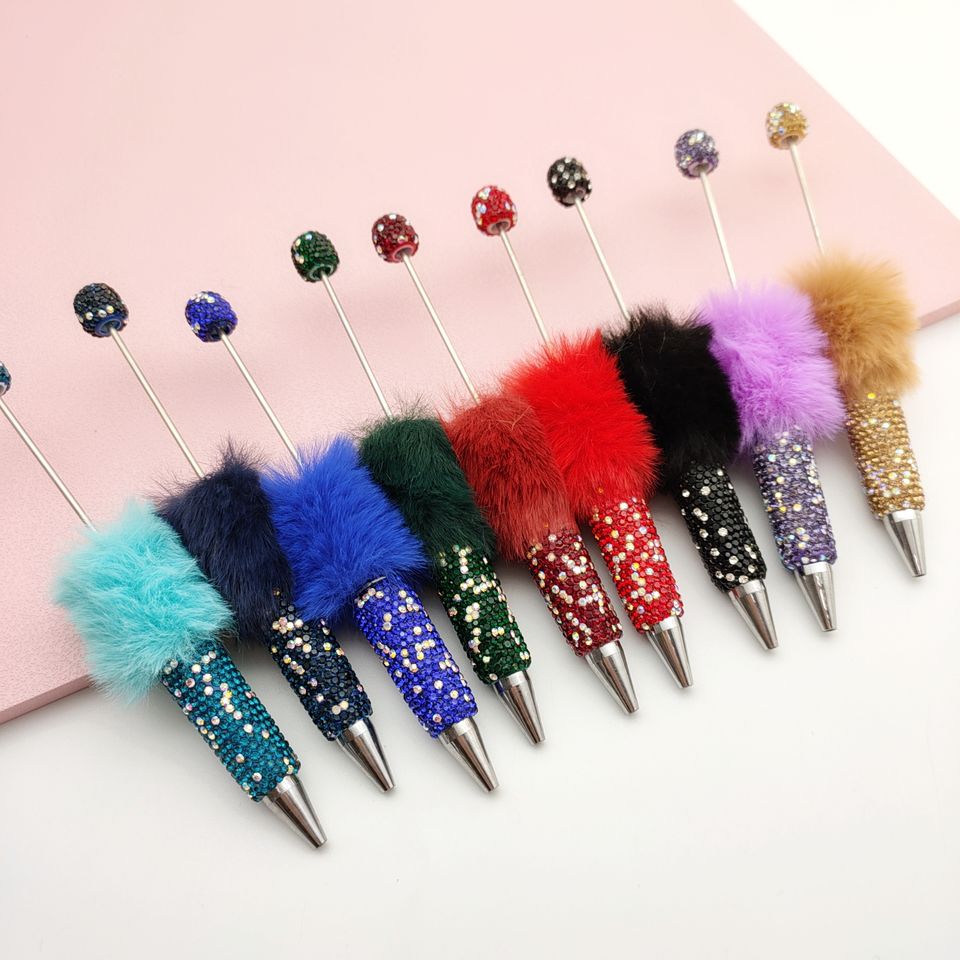 B7051 Bling Full Cover DIY Fluffy Rhinestone Pen Heavy Crafted Fuzzy ...