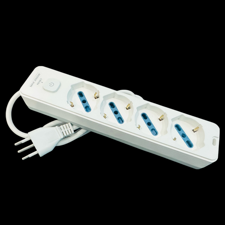10A Italy Socket 4-Position Italian Row Plug Switch 4 Outlet Electrical ...