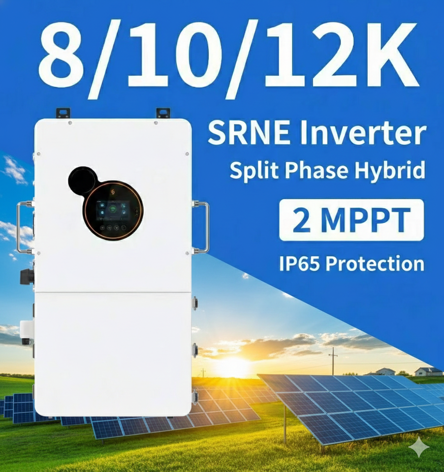 SRNE New Model 12KW Hybrid Solar Inverter US Version 120V 240V Split ...