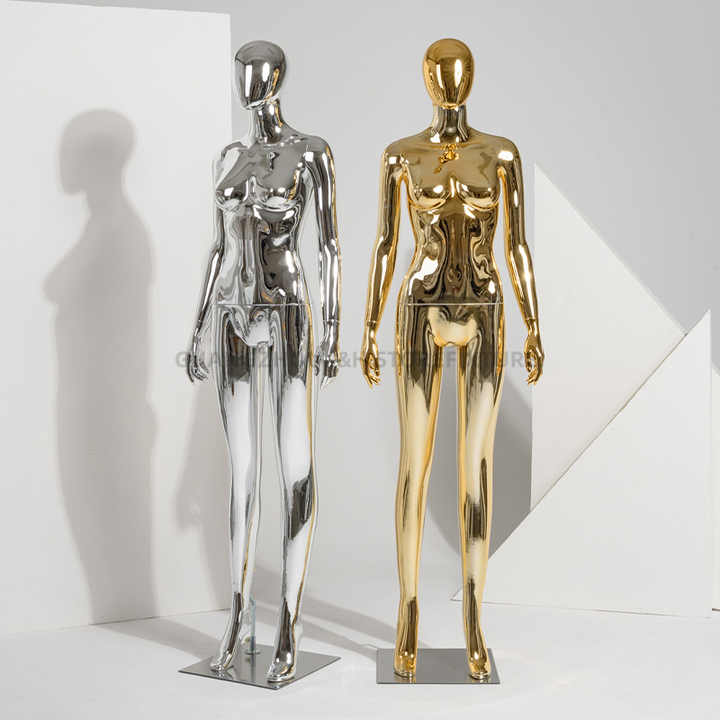 Most Popular Chrome Female Mannequins Full Body Gold Plastic Dummy ...