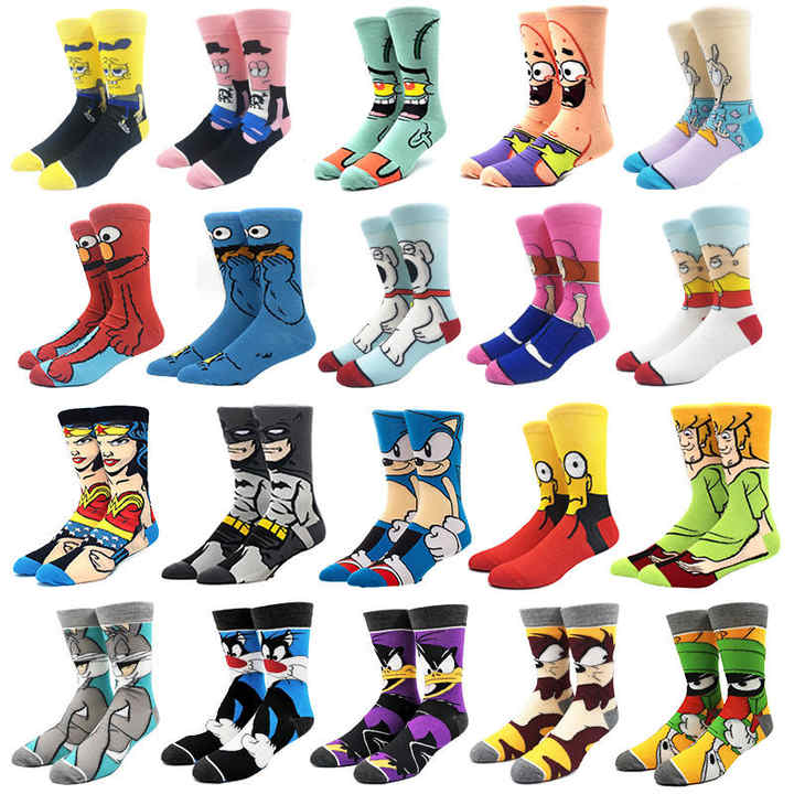 2024 Cartoon Character Designer Sock Funny Patterned For Men Women ...