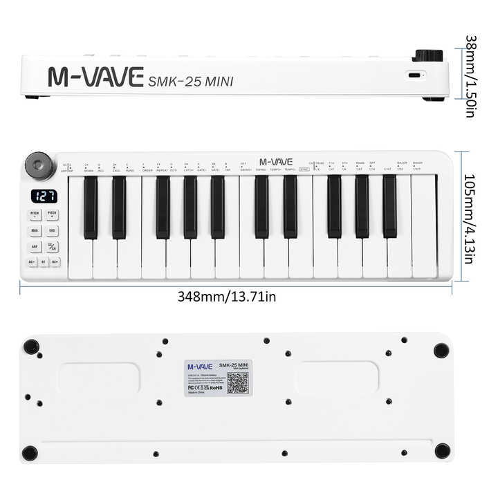 Mwave 25 Key Midi Keyboard - Professional Digital Piano