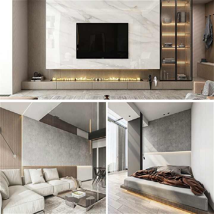 TV Background Wall Modern Minimalist Living Room Decoration