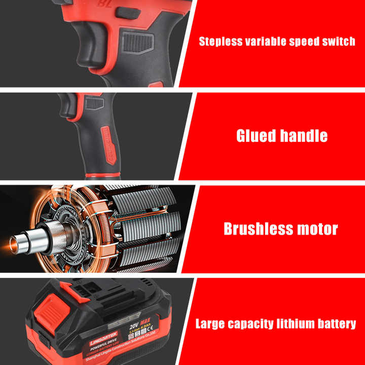 High-Duty Cordless Electric Impact Wrench 400N.m High-Torque ...