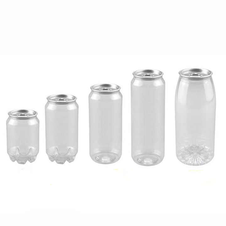 NUOHUA 250ml/330ml/500ml Clear Plastic Beverage Cans with Easy Open Lid ...