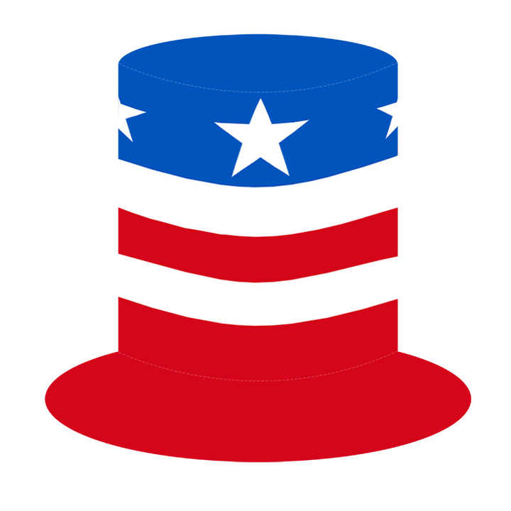 4th of July Top Hat Uncle Sam USA Independence Day Theme Hat Decoration ...