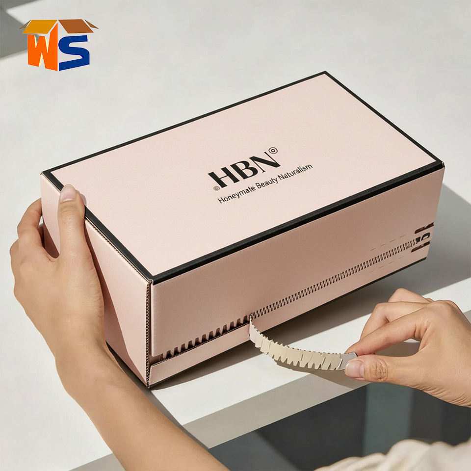 Tear Strips Shipping Zipper Box Custom Logo, Pink Cardboard Packing ...