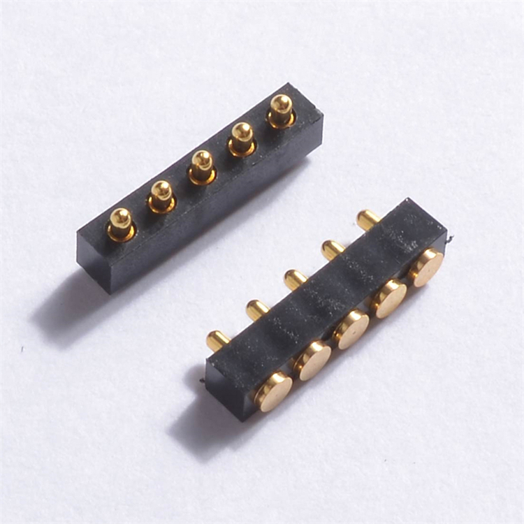 male female pin with brass spring, 5 pin magnetic pogo connector ...