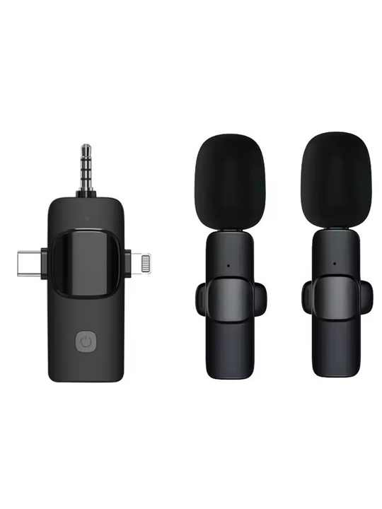 K15 Wireless Mic - 3 in 1 Lavalier Microphone for Outdoor
