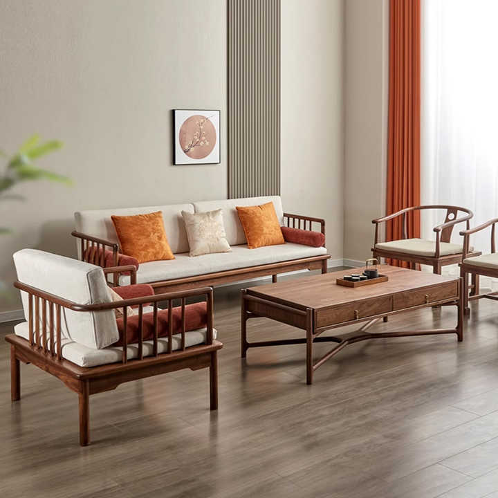Luxury North American Black Walnut Wood Couch - Solid Wood