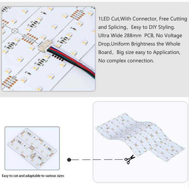 Modern Design 4-in-1 RGBW Changing Flexible LED Sheet 288LED DC24V ...