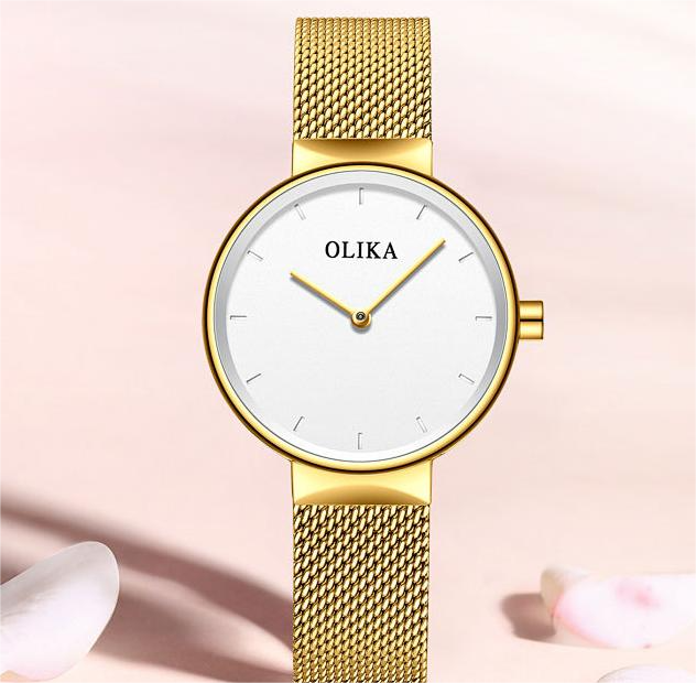 Elegant Women's Stainless Steel Quartz Watch with Glass Dial ...