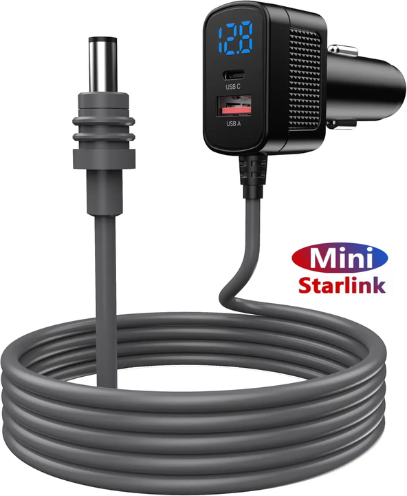 Starlink Mini 12V-24V Car Charger 6ft 2M LED Display Screen PVC Car RVS ...