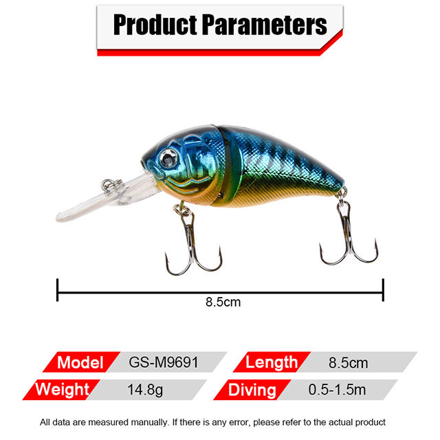 GS Factory 4.5cm 5g Floating Artificial Crankbait Fishing Bait Pesca ...