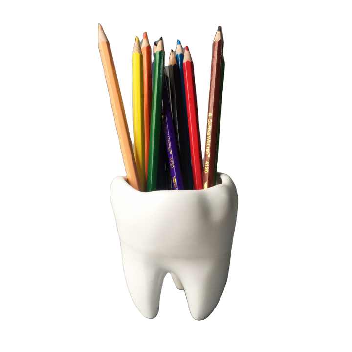 Resin Decorative Cute Tooth Shape Pen Holder - Back to School