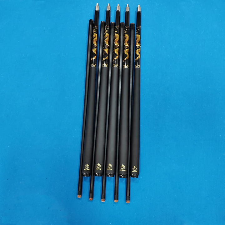 Golden Dragon Carbon Fiber Pool Cue - 1/2 Split Stainless Steel