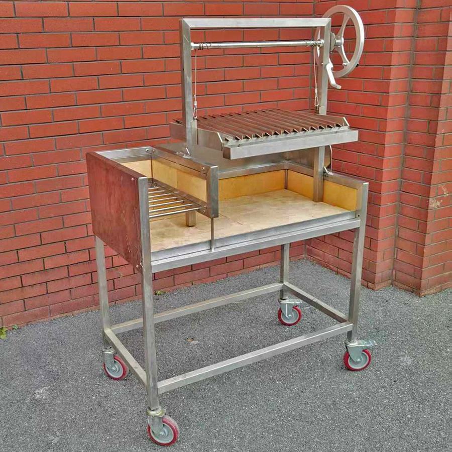 40" Wood Charcoal Ratchet and Pawl Lift System - Grilltek