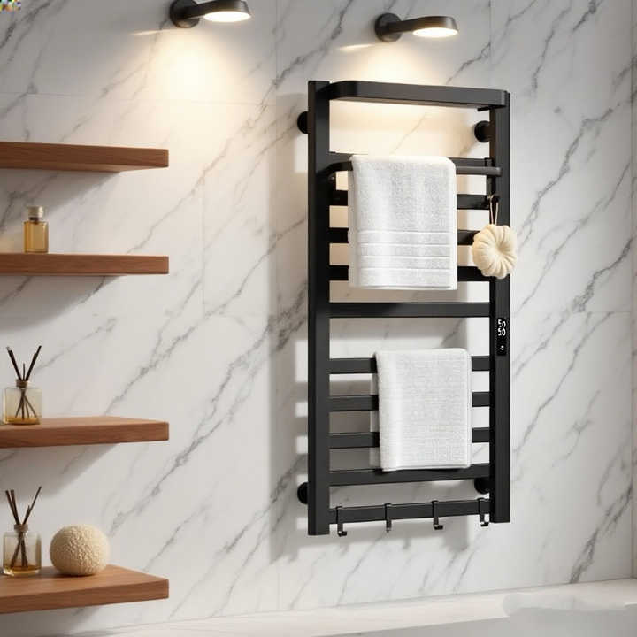 Free Standing Lacquered Heating Towel Rack Apartment Warmer Mobile ...