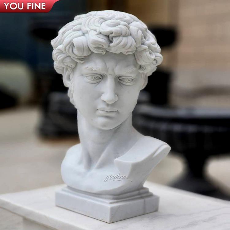 Life Size David Statue - Hand Carved Natural Marble Bust