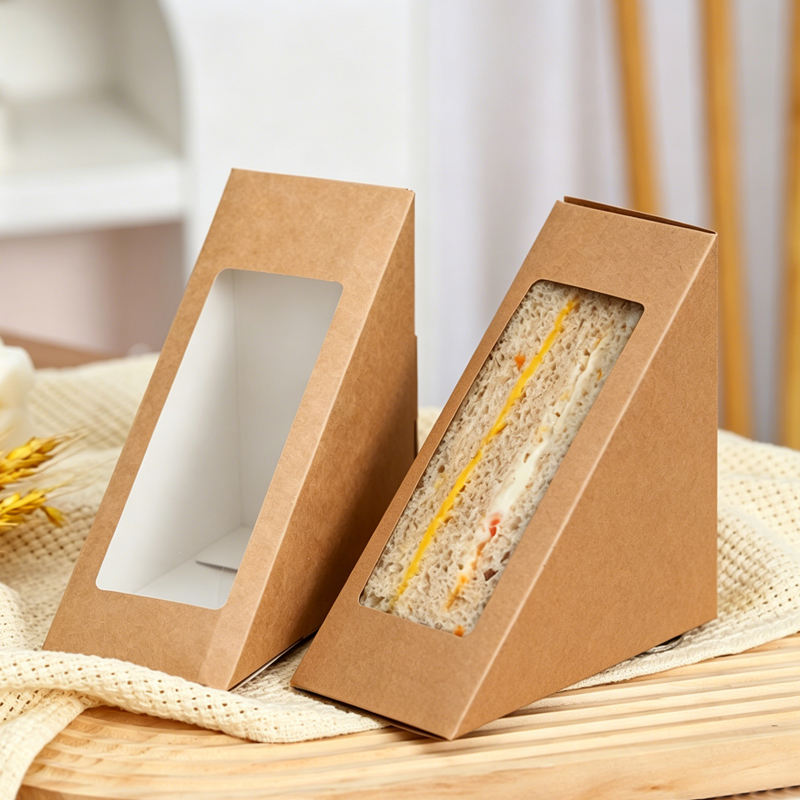 Thickened Kraft Paper Sandwich Boxes Wholesale Greaseproof Brown ...