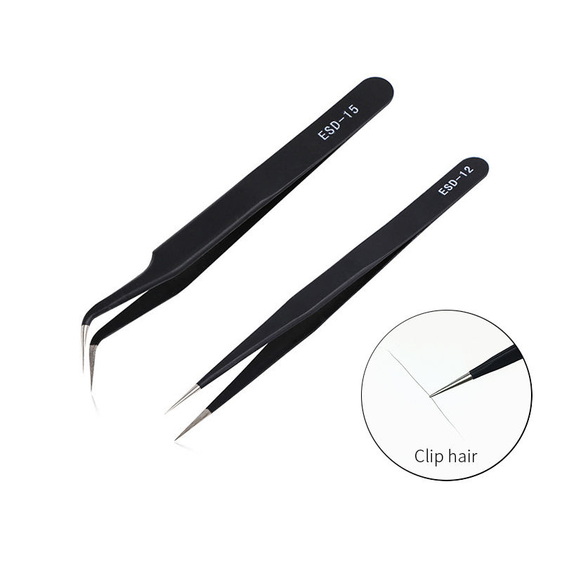 Hot Selling Stainless Steel Anti-static Nail Tweezers Curved&Straight ...