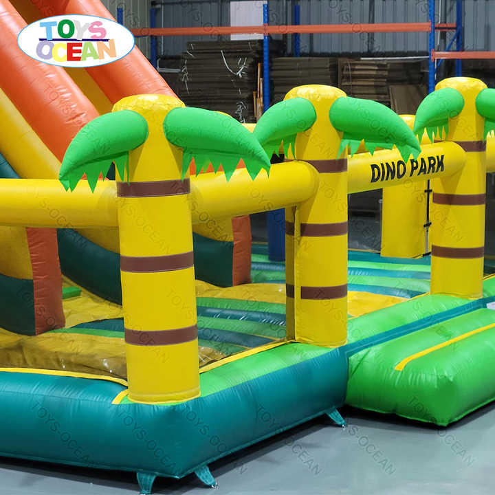 Commercial PVC Inflatable Jungle Dinosaur Playground with Slide ...
